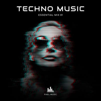 Placeit - Techno Mix Album Cover Template